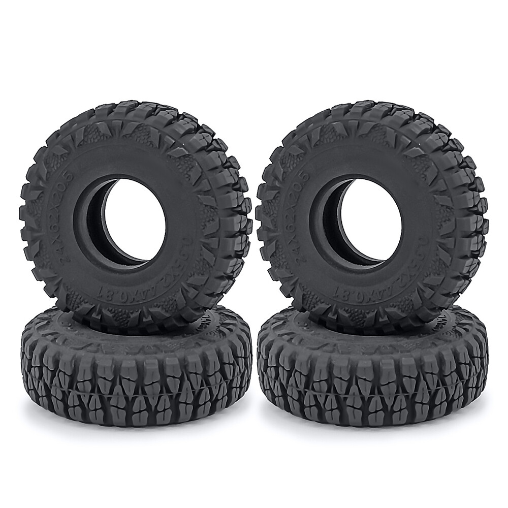 4PCS 1.0" Wheel Rims Tires for RC Axial 1/24 SCX24 Crawler Upgrade ...