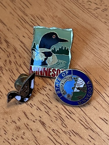 Set Of Three 3 Minnesota Themed Pins Tie Tacks Old State Flag Common ...