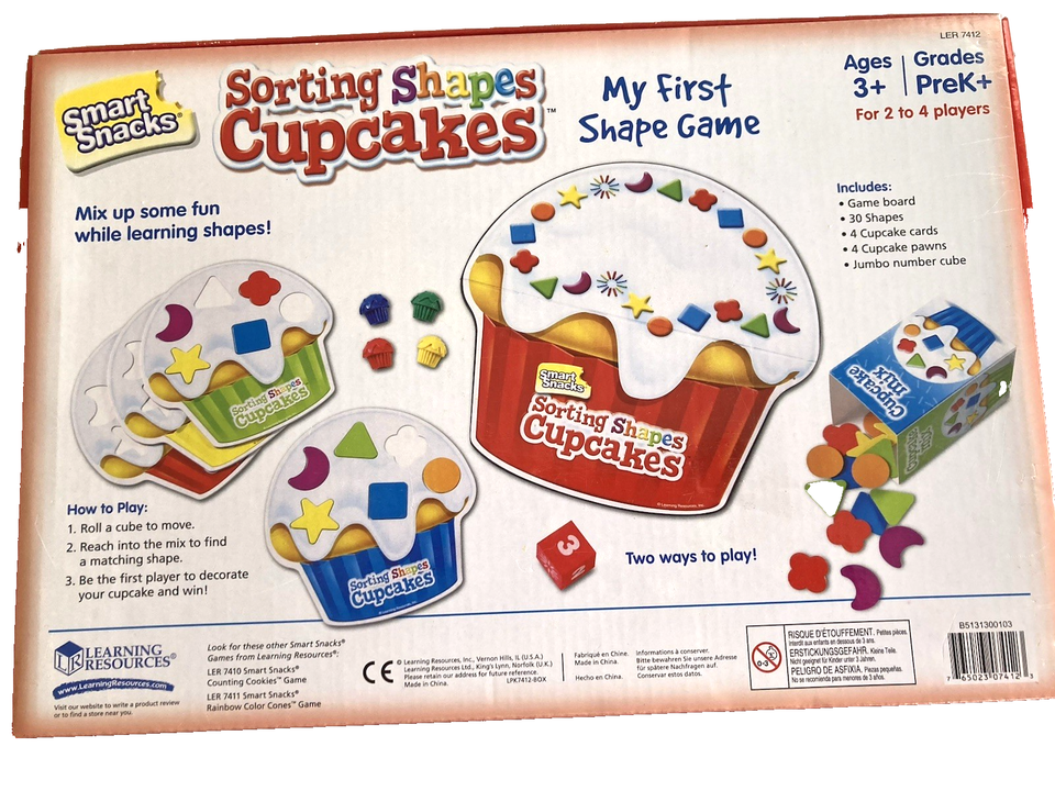 Rare Retired Learning Resources Smart Snacks SORTING SHAPES CUPCAKES ...