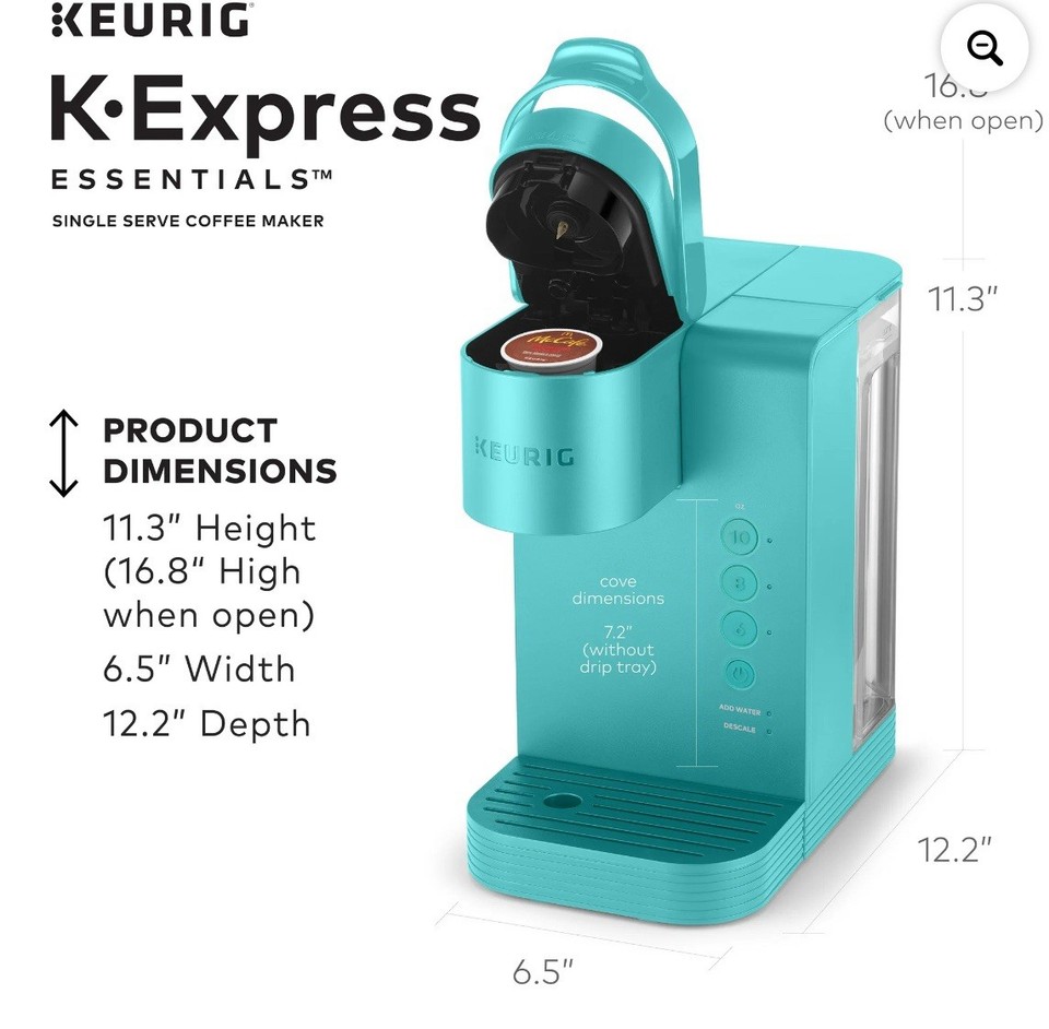 Keurig K-Express Essentials Turquoise Single Serve K-Cup Pod Coffee ...