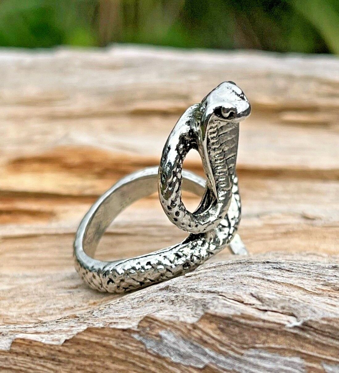 Cobra Snake Wrapping Band Silver Steel Alloy Punk Rings | eBay