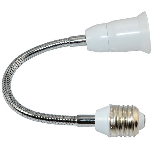 Flexible E26/E27 Medium Edison Screw Lamp Socket Extension Extender ...