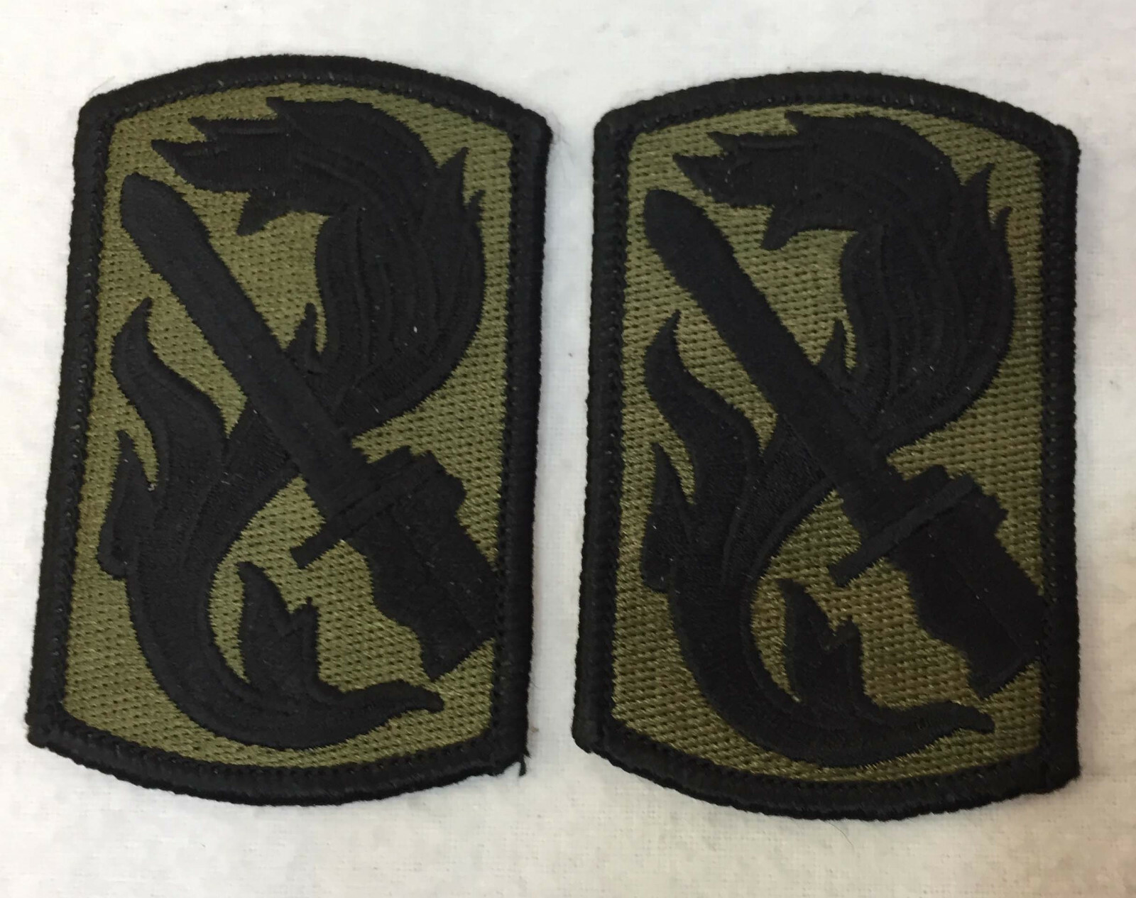 Military Patch Patches Dagger Sword Bayonet w/ Flames Black & Olive ...