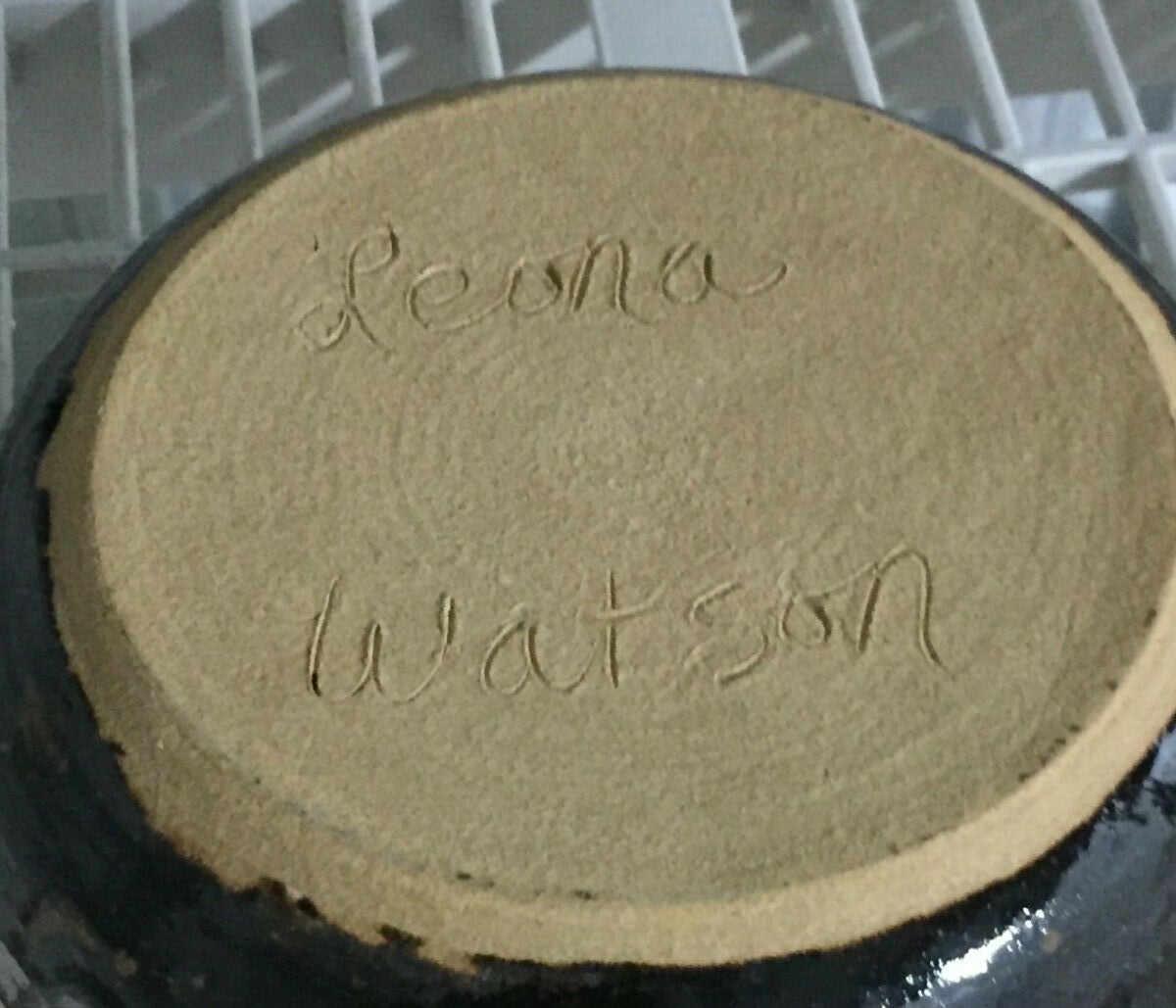 Handmade Pottery Multi-Colored Bowl Hand Signed Leona Watson 9" Round ...