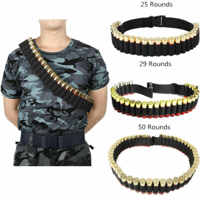 Tactical 25/29/50 Rounds Shells 12GA 20 Gauge Shotgun Ammunition Belts ...