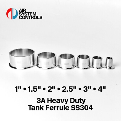 304 Sanitary Stainless Steel Heavy Duty Tank Ferrule, Clamp, Hygienic ...