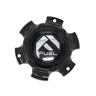 1004-37GB Fuel Wheel Center Hub Cap Gloss Black Large Bore for 6-Lug ...