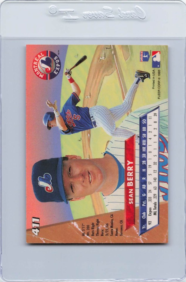 1993 Fleer Ultra #411 Sean Berry Expos Signed Auto *G5612 | eBay