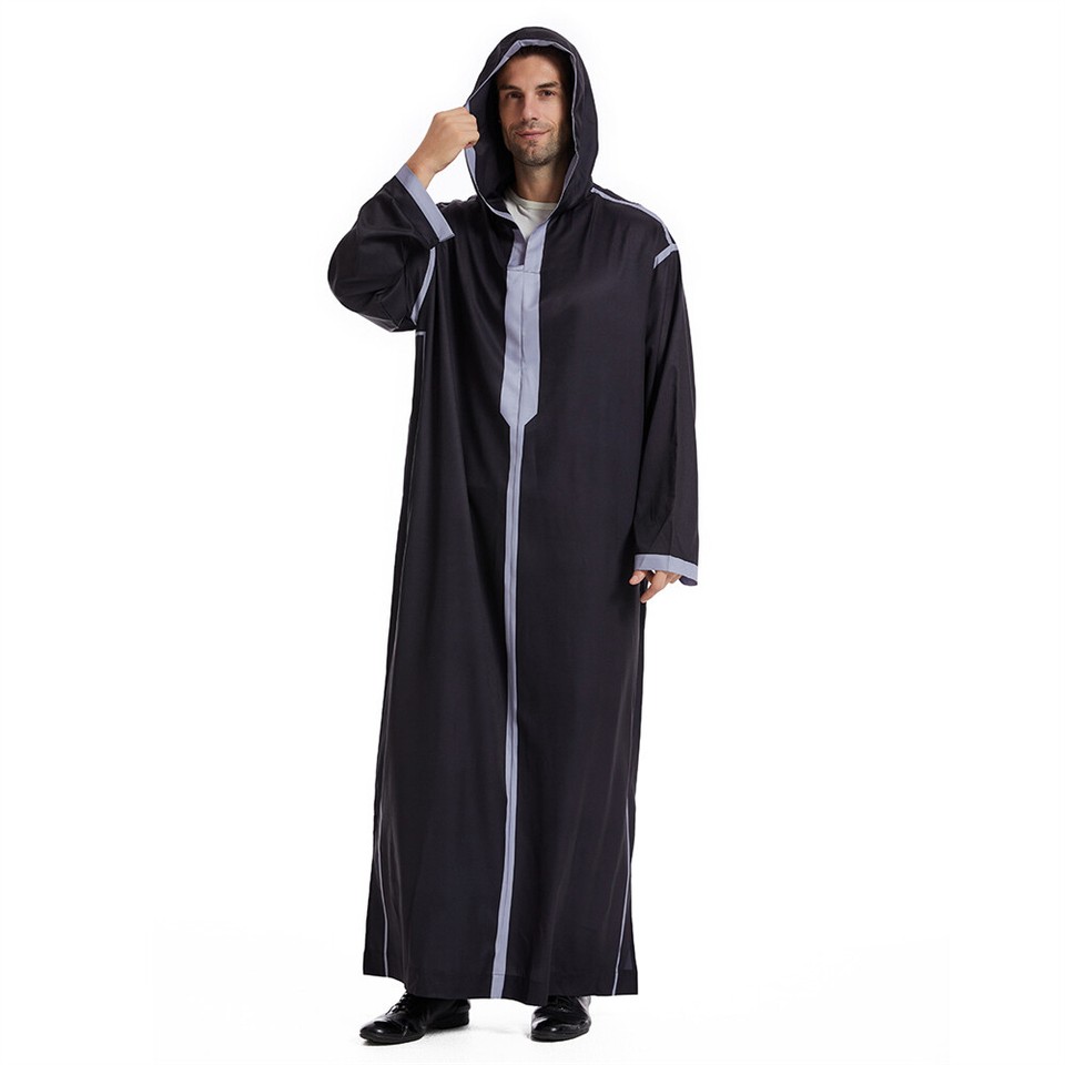 Moroccan Hooded Thobe Thobes Hood Hoodie Mens Arab Saudi Robe Dishdash ...