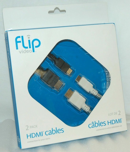 Flip Video 2 Pack HDMI Cables Audio Video 1080p HDTV 6.5ft 2m Length ...