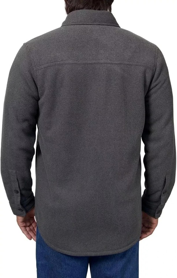 Freedom Foundry Men’s Sherpa Fleece Shirt Jacket Heavyweight Button Up ...