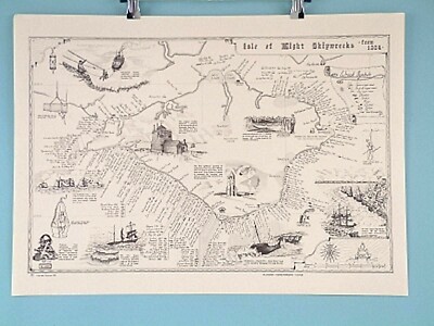 Coastal Shipwreck Maps Cornwall Devon Wales Dorset IOW Channel Sussex ...