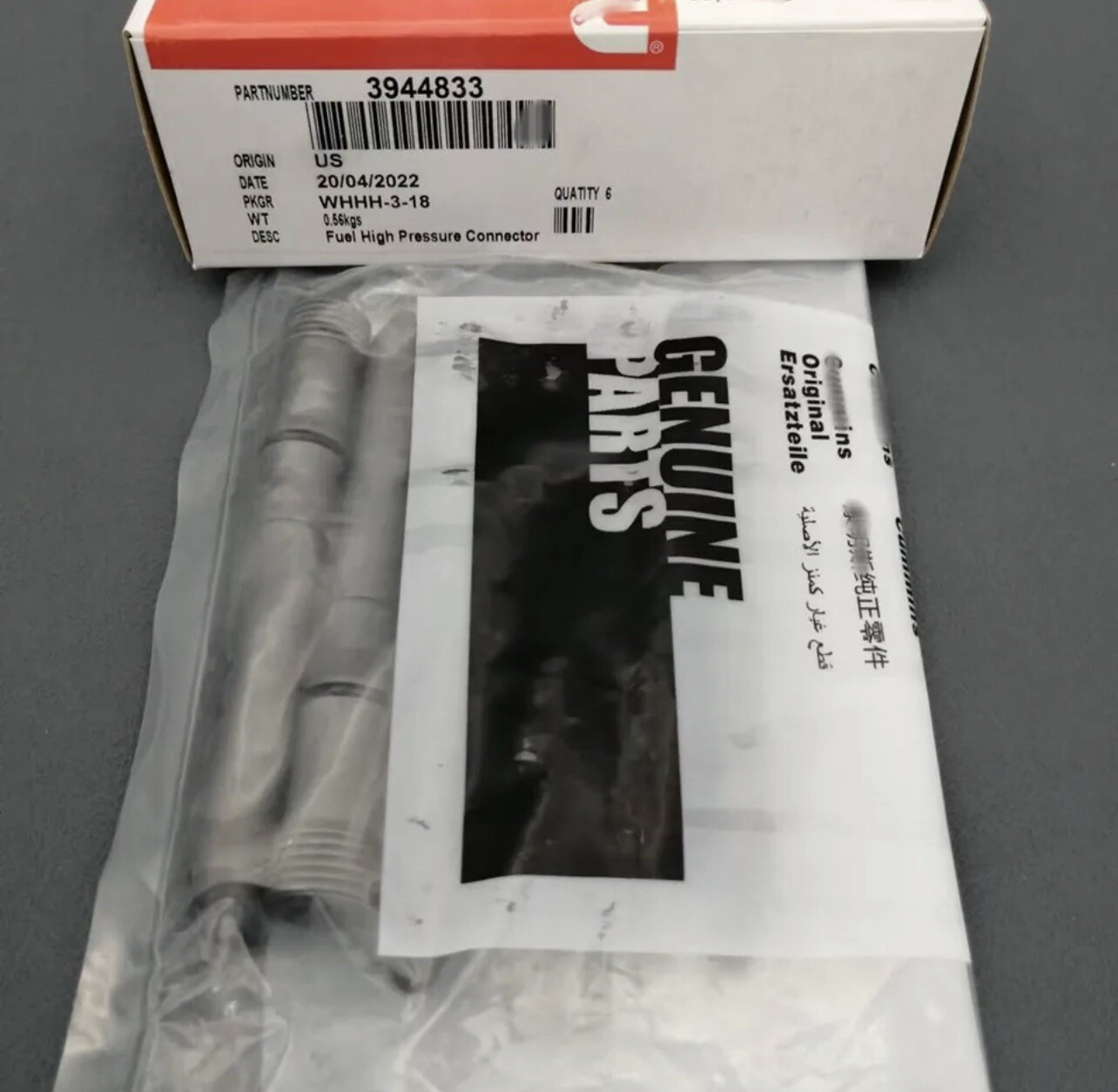 Set of 6 OEM Cummins Injector Connector Tubes for 5.9L 6.7L 03-12 DODGE ...