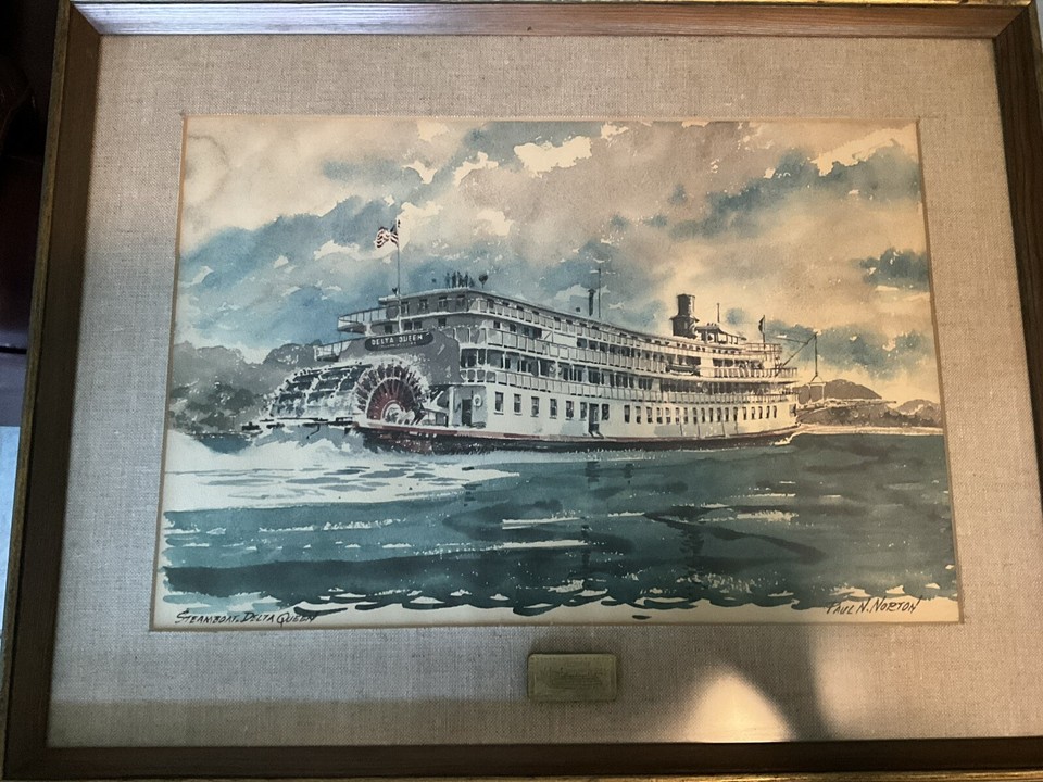 Paul N. Norton Steamboat Delta Queen Print/Watercolor | eBay
