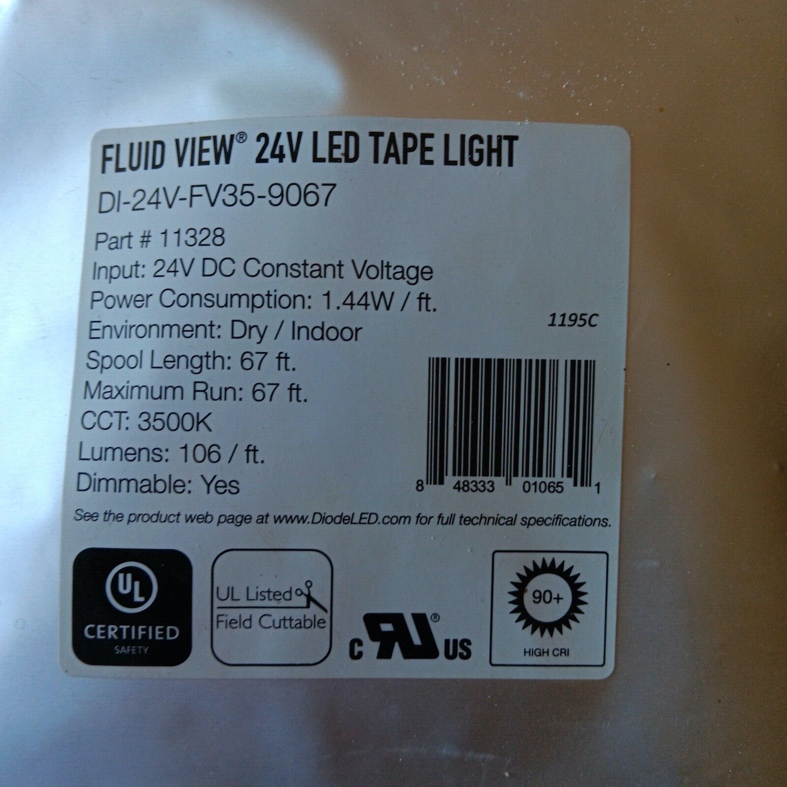 Diode Led Fluid View 24V LED TAPE LIGHT DI-24V-FV35-9067 | eBay