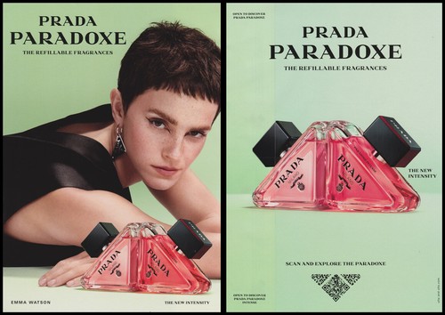 Emma Watson 2-pg clipping 2023 ad for Prada Paradoxe | eBay