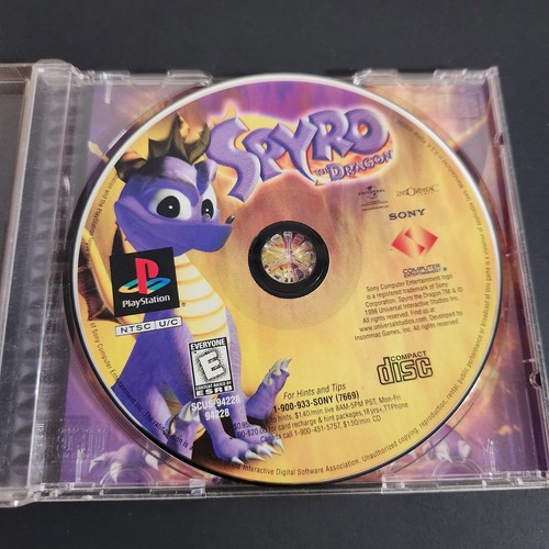 Spyro the Dragon 1 (Sony PlayStation 1 PS1, 1998) No Manual TESTED ...