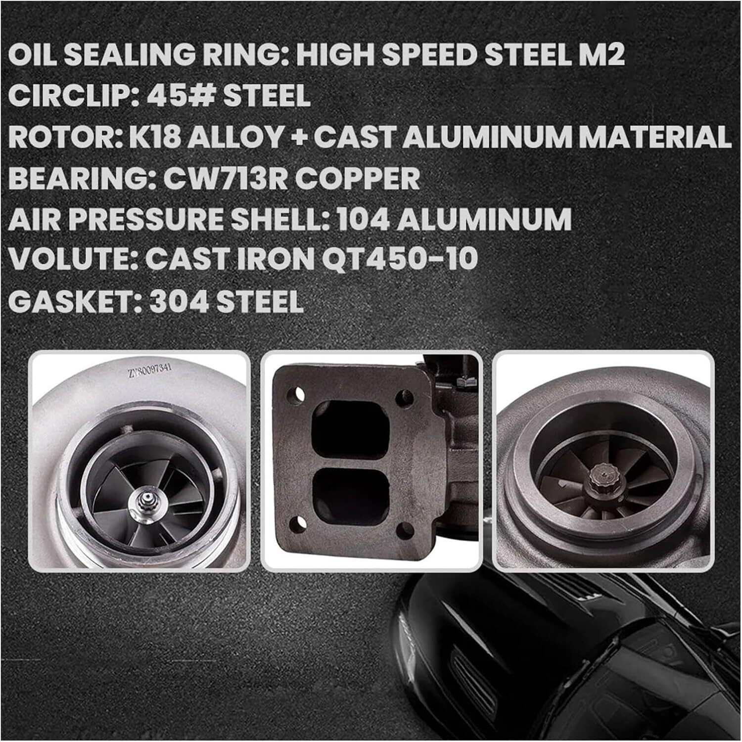 NEW GT45 T4 Turbocharger V-Band 1.05 A/R 98mm 600-800+HPs Boost Upgrade ...