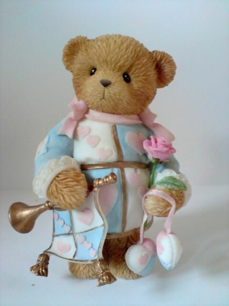 Very RARE Cherished Teddies 114042 Horn Trumpet Rose Love Is Greatest ...