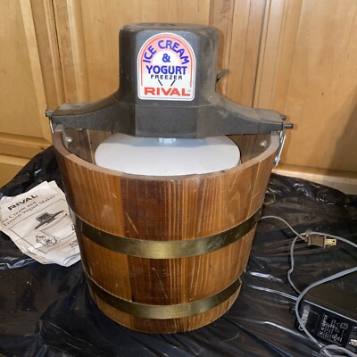 RIVAL ICE CREAM MAKER SELECT 8550 X 5 QT 40 SERVINGS MACHINE WOOD ...