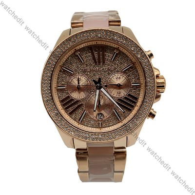 MICHAEL KORS MK6096 Wren Crystal Pave Stainless Steel Acetate Women's ...