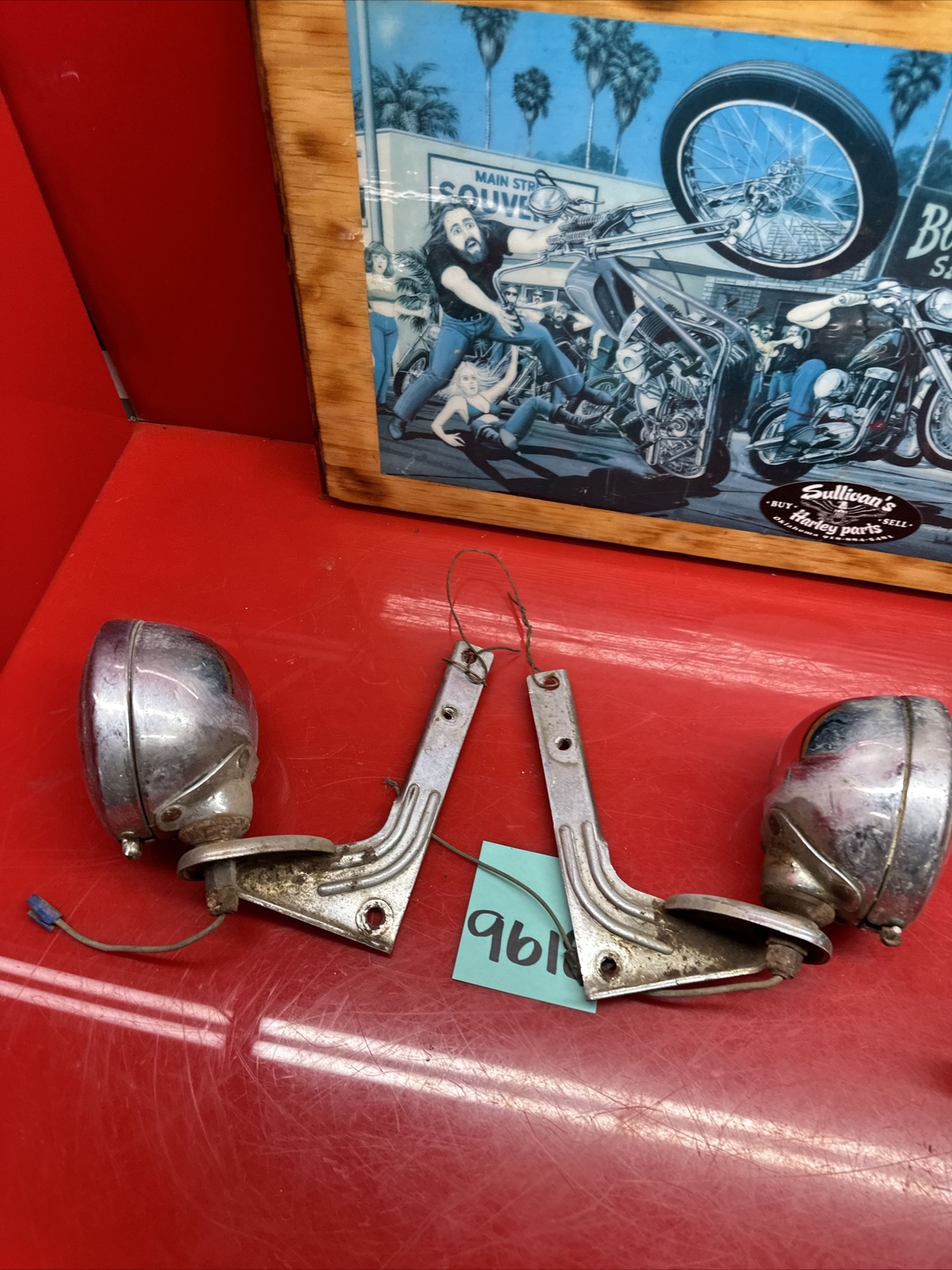 Harley Guide Spot Light Lamp Shovelhead Panhead Pair Chrome Vintage For ...
