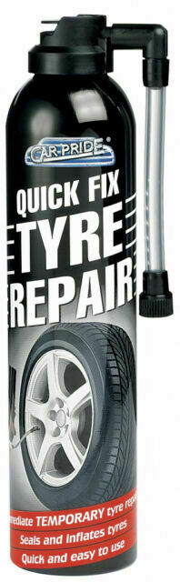 2 x QUICK FIX TYRE REPAIR KIT 300ML CAR TEMPORARY INFLATE FLAT TYRE ...