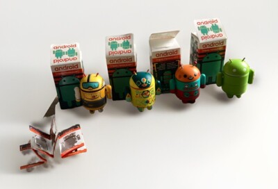 Lot Of 4 ANDREW BELL RETRO ANDROID REVOLUTION ROBOT ART TOY Kong Andri ...