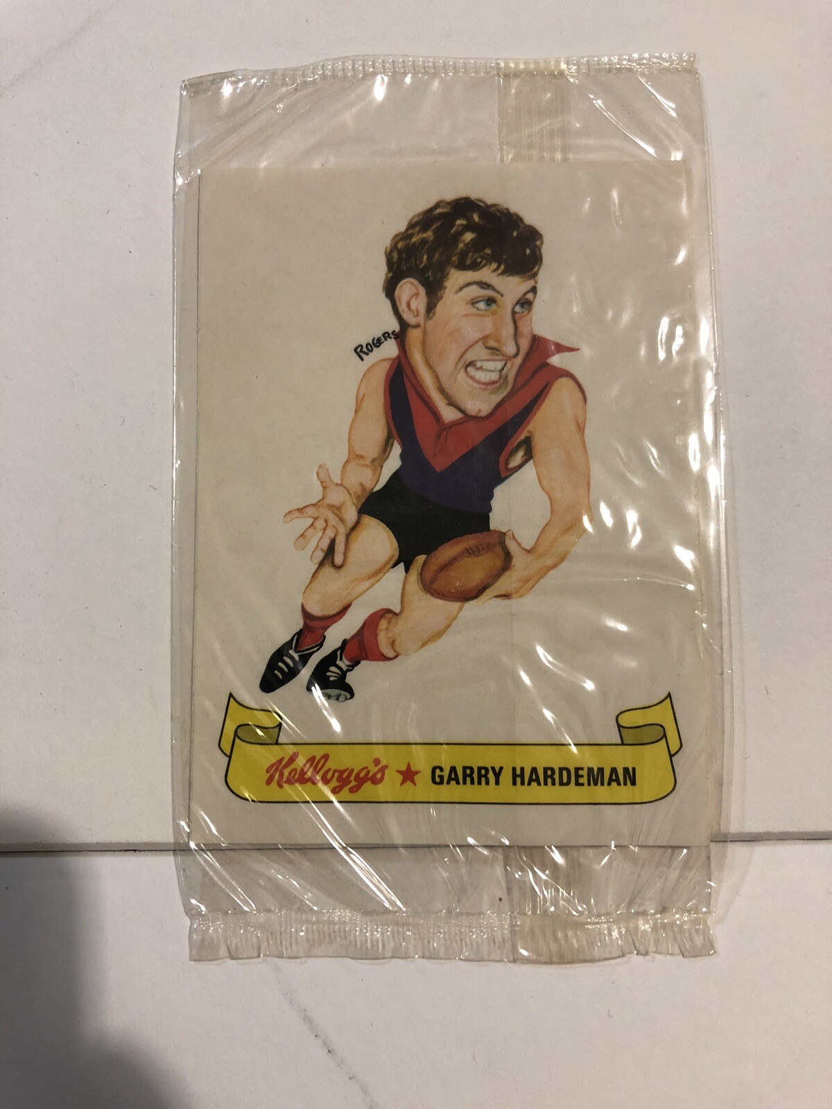 1973 KELLOGGS VFL STICKER IN PACKET MINT RARE - GARY HARDEMAN MELBOURNE ...