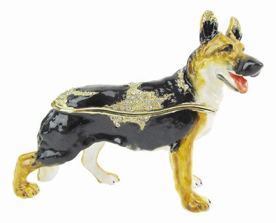 German Shepherd Jewelled Trinket Box Or Figurine approx 9.5cm High | eBay