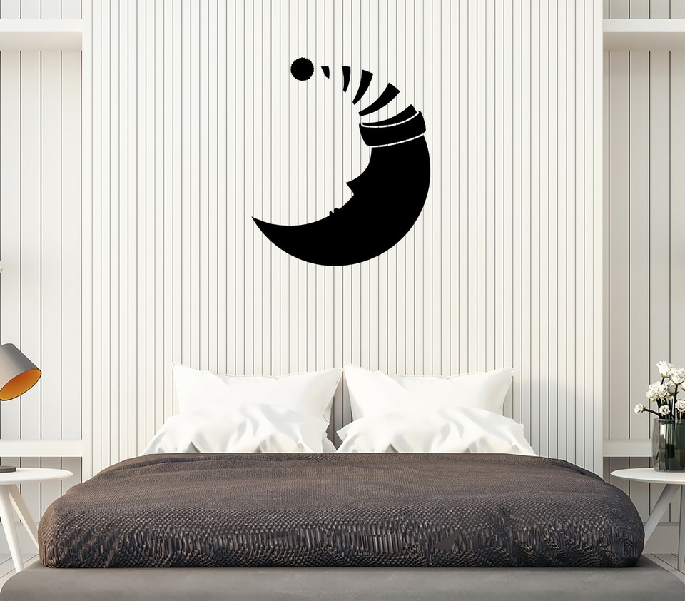 Wall Decal Crescent Moon Night Sleep Bedroom Decor Vinyl Sticker ...