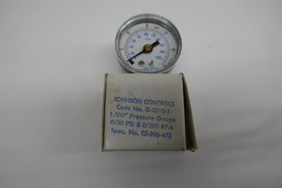 Johnson Control Pressure Gauge Back Conn. 1/8" NPT 2"- (0-30 psi) | eBay
