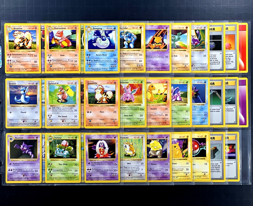 1999 Pokemon BASE SET SHADOWLESS Edition COMPLETE Uncommon Common Cards ...