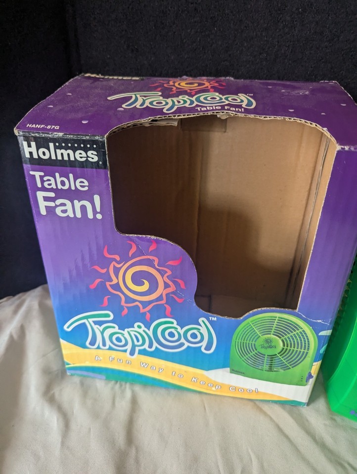 Vintage 90's Holmes Tropicool Small Desktop Triangle Fan Lime Green ...