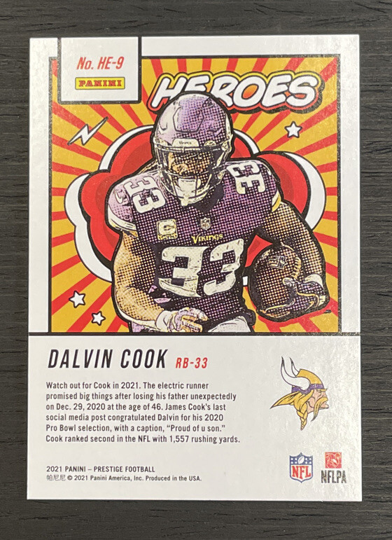 Dalvin Cook 2021 Panini Prestige Football HEROES Insert #HE-9 NFL ...