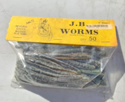 JB Worms - 4" PT, Soft Plastics - R Green Weenie Blue Flake - 50 Ct ...