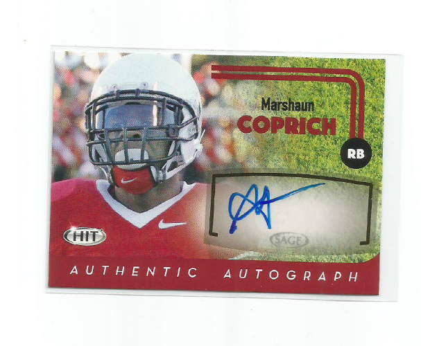 MARSHAUN COPRICH 2016 SAGE HIT CERTIFIED AUTOGRAPHED CARD #A31 | eBay