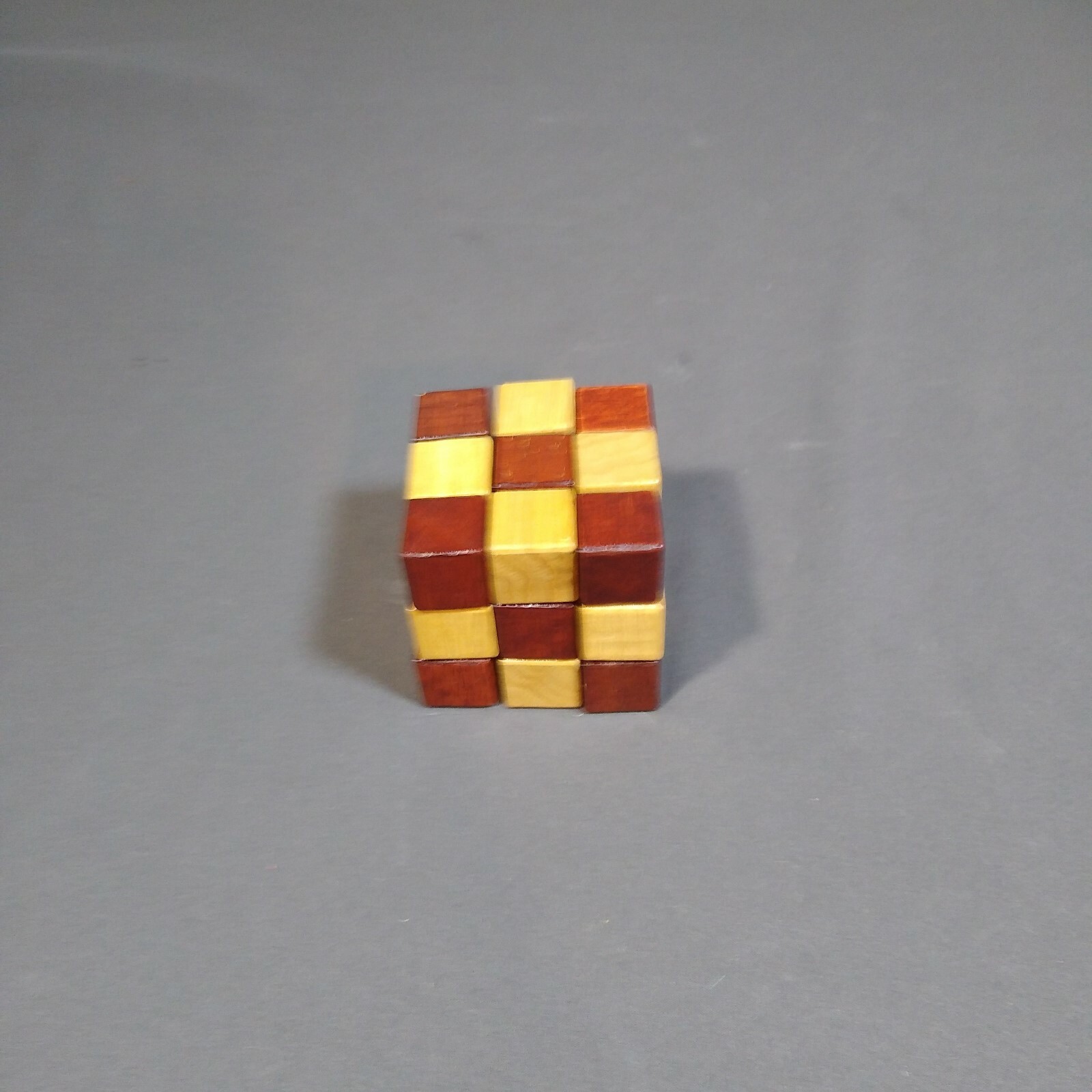 Wooden Cube Interlocking Puzzle 27 Square Blocks Undone Brain Teaser ...