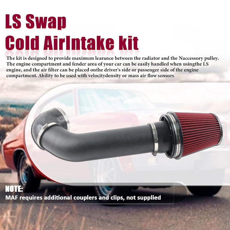 4 Inch LS Swap Cold Air Intake Kit w/ Filter For LSX LS1 LS2 4.8L 5.3L ...