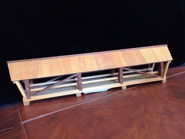 COVERED BRIDGE MODEL, HAND CARVED, COLLECTOR, TRAINS, VILLAGES, OOAK | eBay