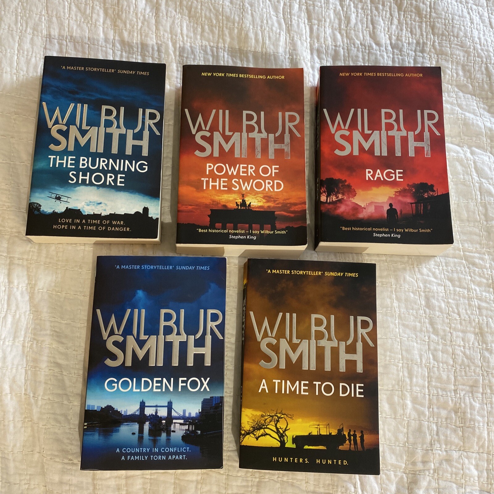 5- Wilbur Smith The Burning Shore Series Power Of Sword Rage Golden Fox ...