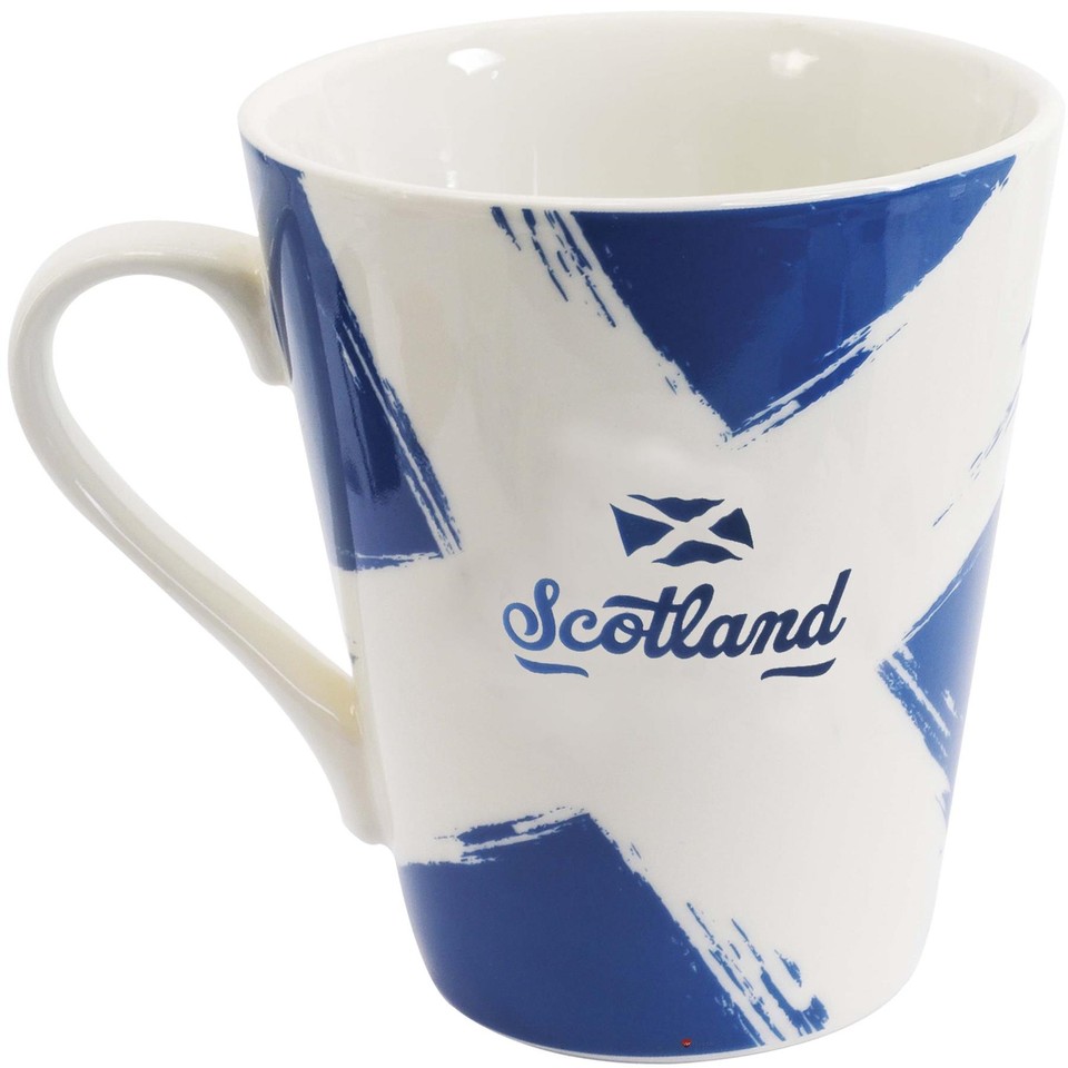 Set of 2 Scotland Ceramic Mugs Saltire Grunge with Scotland Wording ...