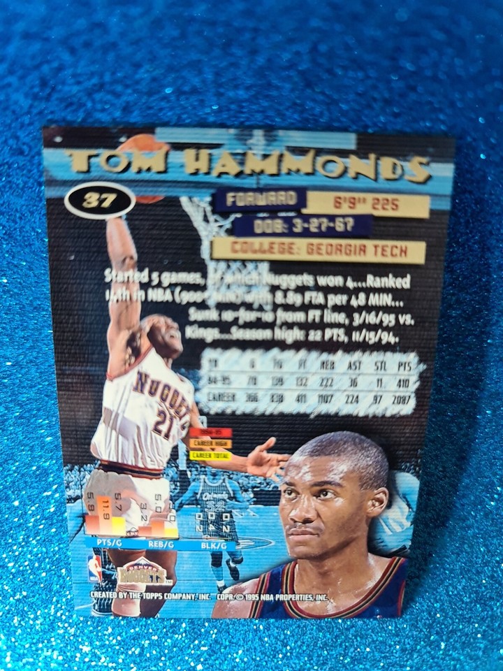 TOM HAMMONDS🏆Topps 1995-96 STADIUM CLUB #37 NBA Card🏆FREE POST | eBay