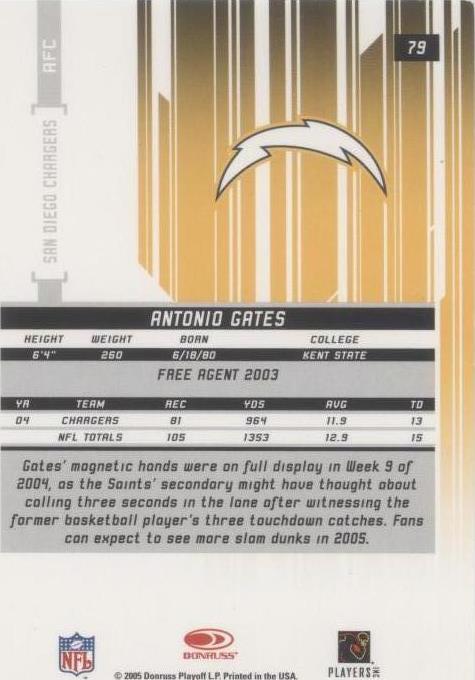 2005 Leaf Rookies & Stars Antonio Gates #79 for sale | eBay