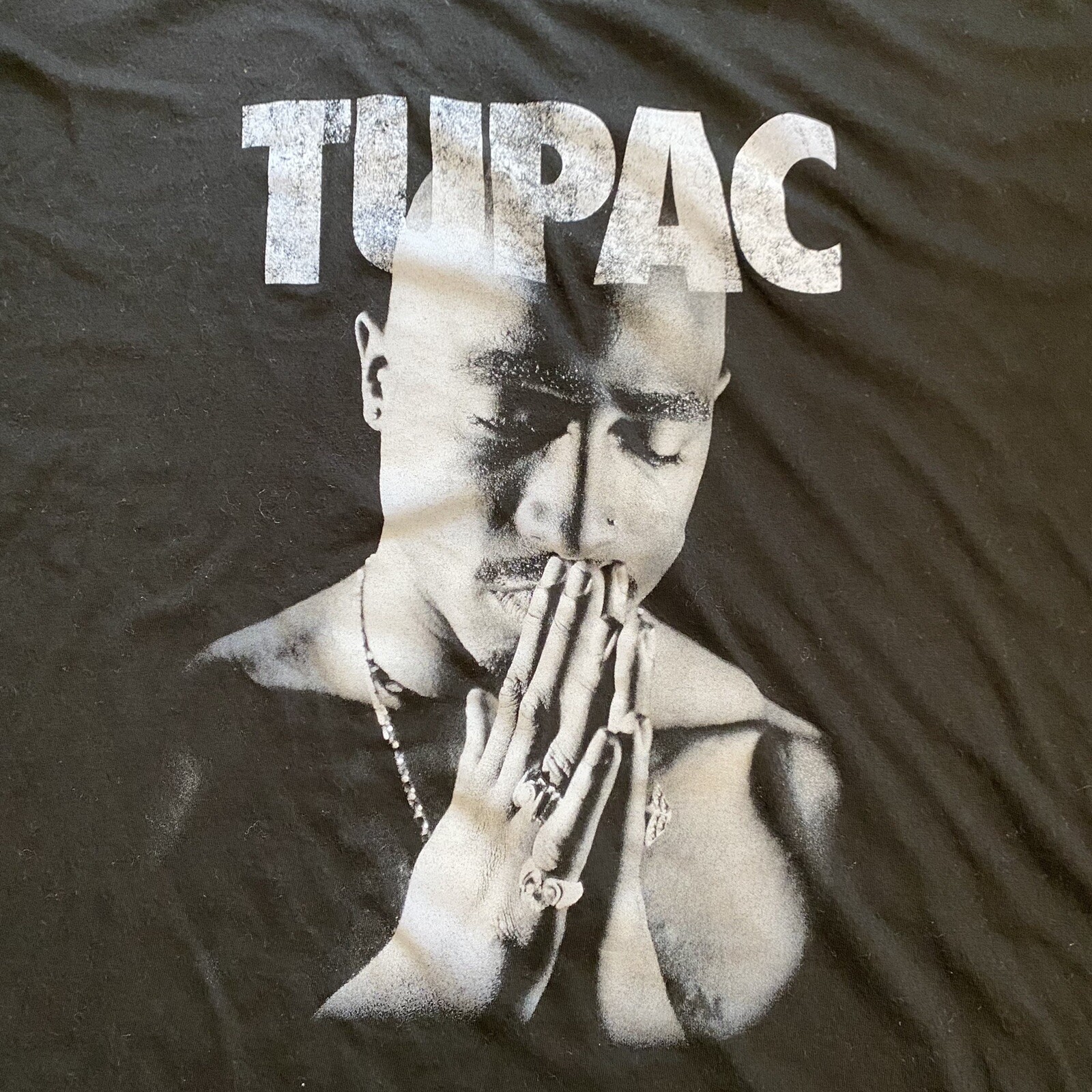 Tupac Shakur 2PAC Prayer Hands Praying Size XL Black … - Gem