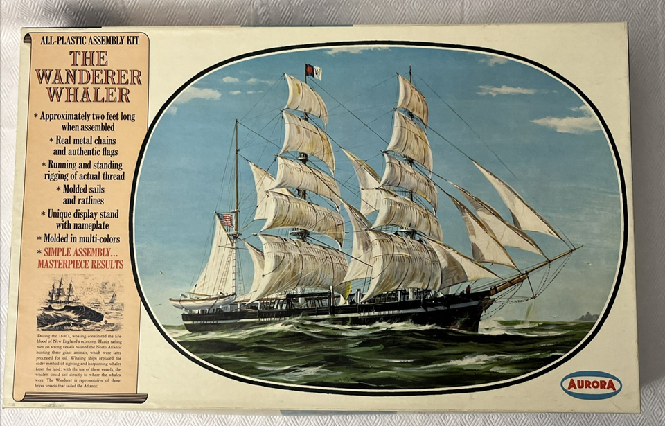 1966 Aurora Wanderer Whaler Plastic Model Ship Kit 1:87 Scale 440-595 ...