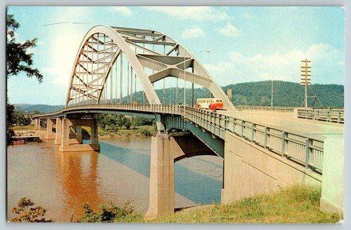 FORT HENRY BRIDGE SPANNING OHIO RIVER AT WHEELING WEST VIRGINIA VTG ...
