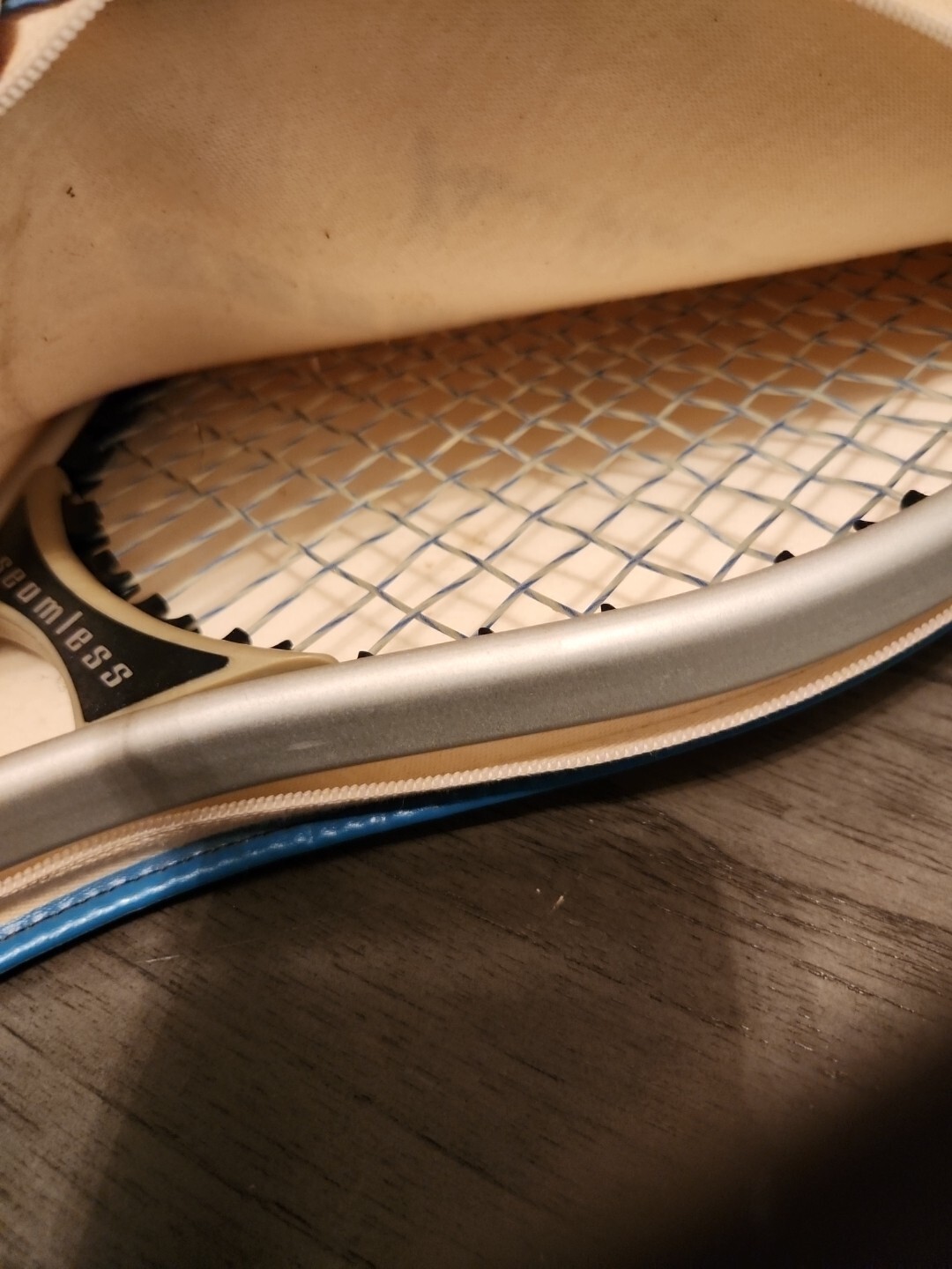 VINTAGE SEAMCO "KEN ROSEWALL" ALUMINUM TENNIS RACQUET (4 1/2) ORIGINAL ...