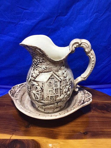Vintage 1975 Handmade Fire Glaze Southern Scene Pitcher | eBay
