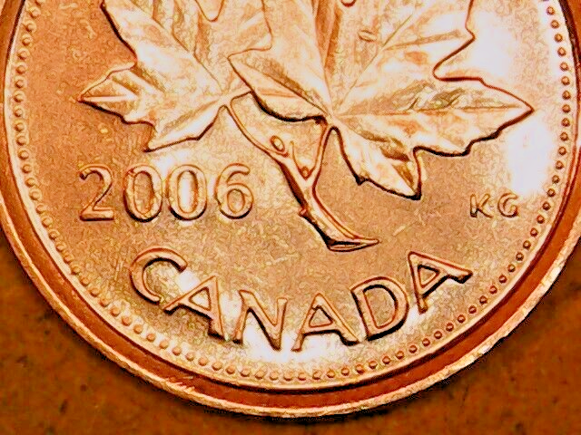 2006 Canada Cent BU Red Non-Magnetic RCM Logo Queen Elizabeth II ...